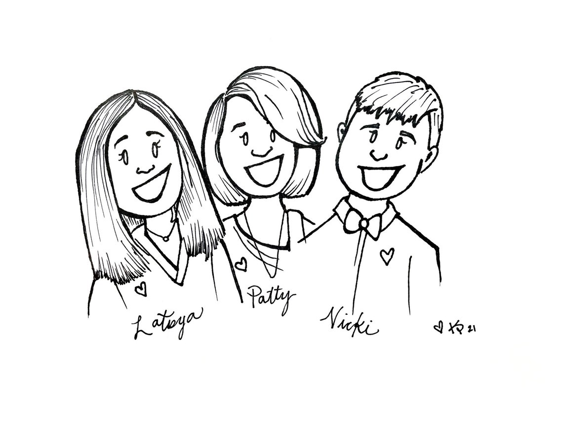 Custom-made Family Portraits (1-4 Characters) - Etsy