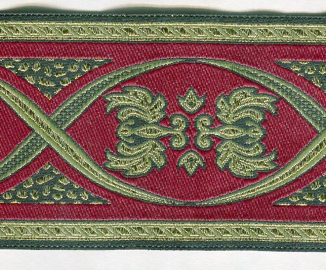 Jacquard Border Bordeauxgold 67 Mm - Etsy Australia