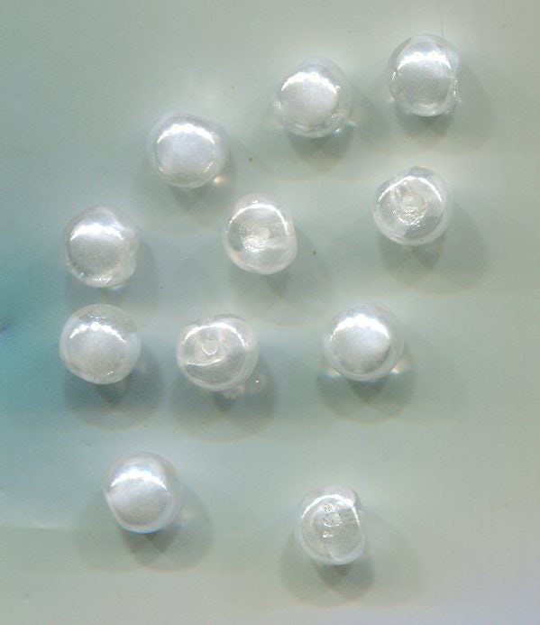 10 Bohemian Ball Glass Buttons White AB 7 Mm - Etsy