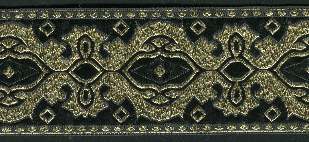 Jacquard Border Black + Gold 48 Mm REMAINING STOCK - Etsy