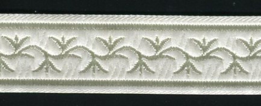 Jacquard Border Cream 22 Mm - Etsy