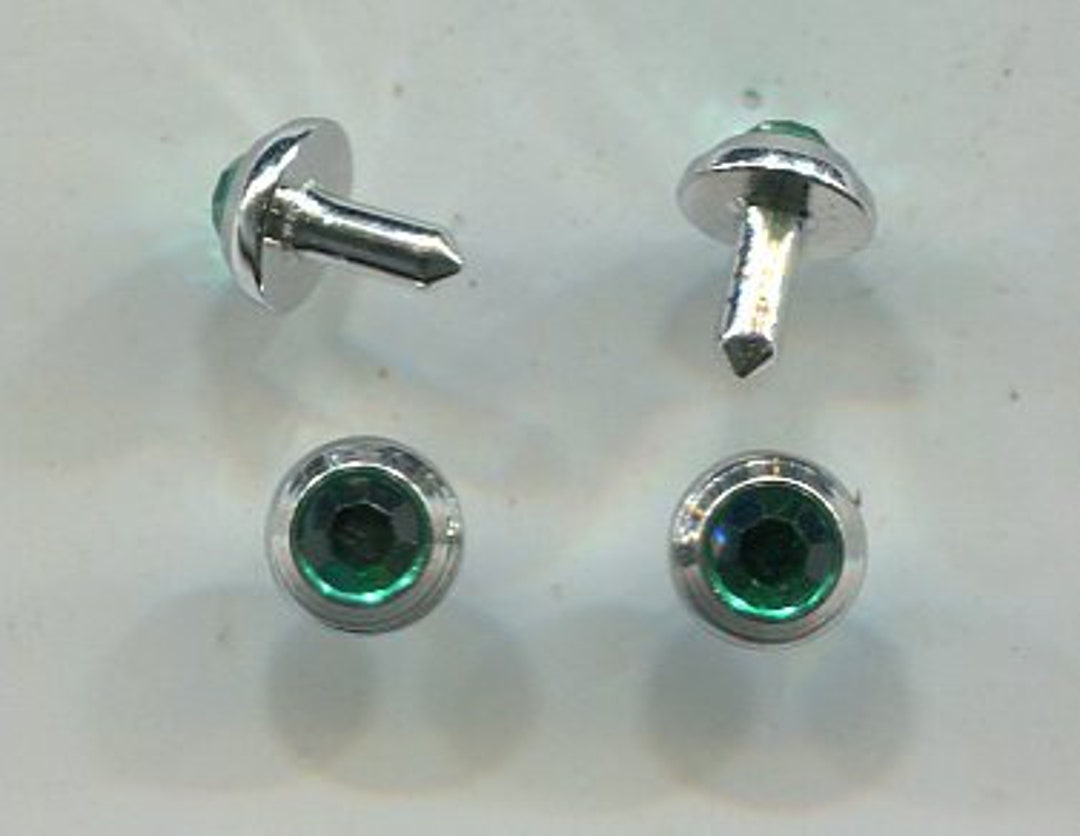 20 Rhinestone Rivets Green Silver 6 Mm - Etsy