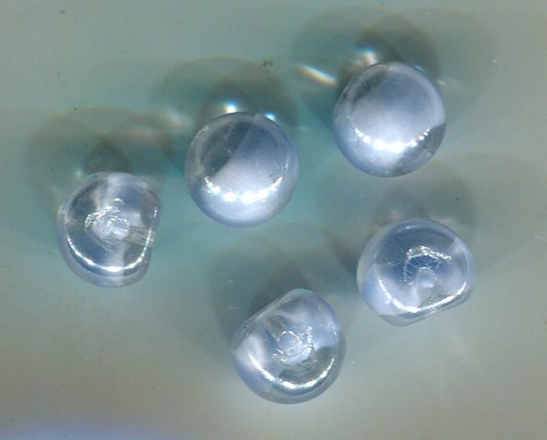 5 Bohemian Glass Buttons, Ball Shape, Light Blue + Crystal, AB 10 Mm - Etsy
