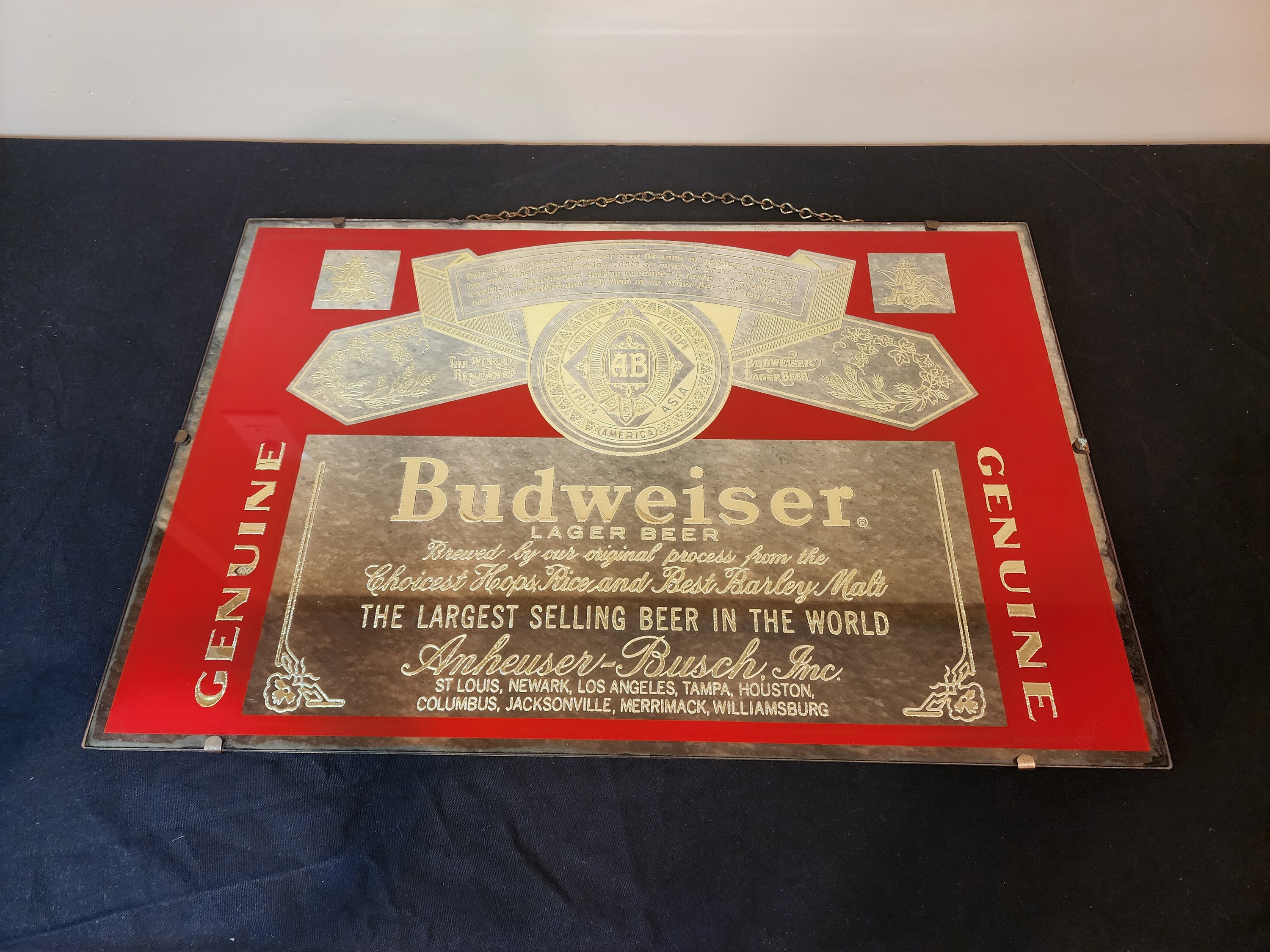 Vintage Budweiser Mirror Advertisements - Etsy
