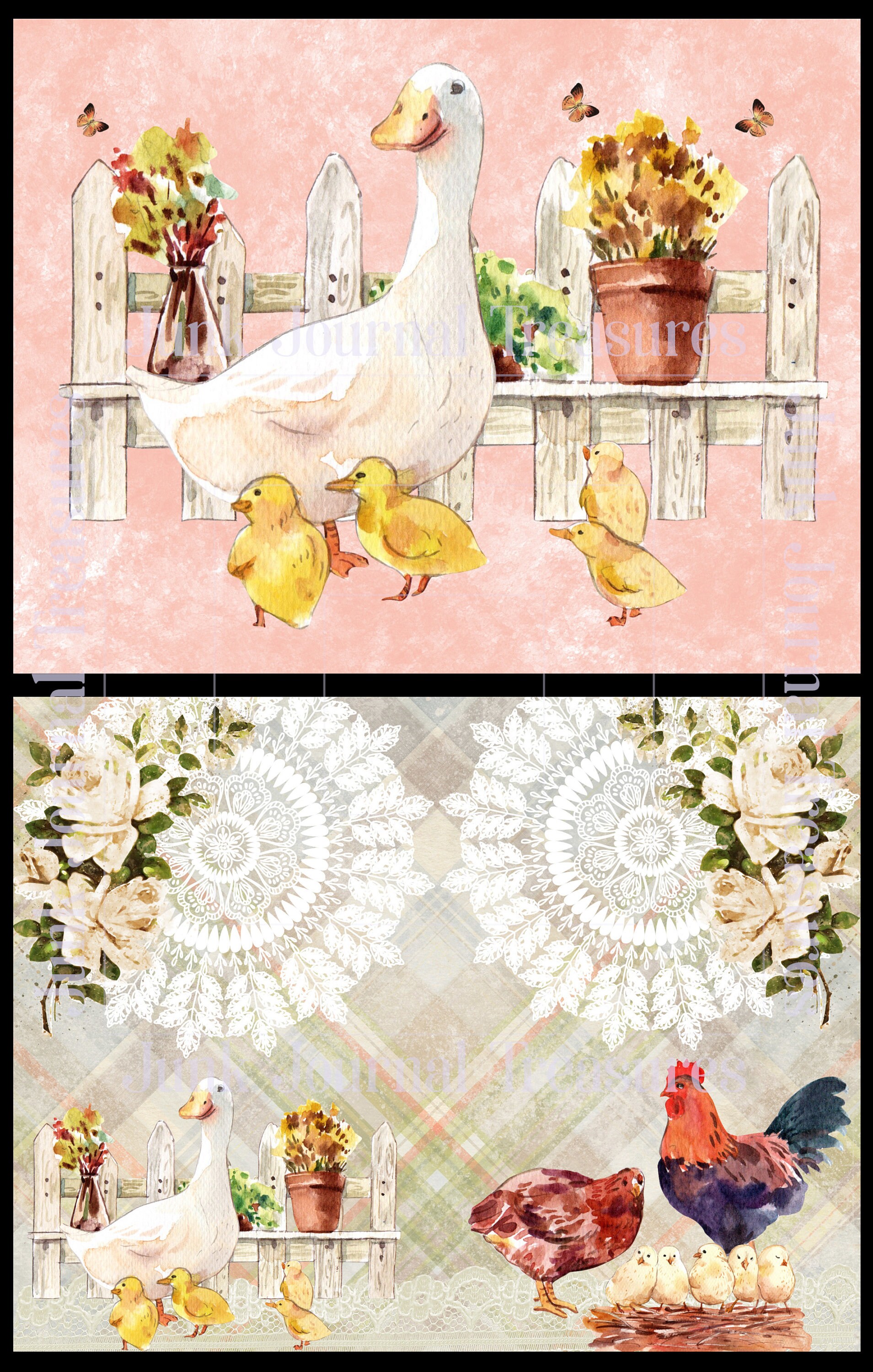 Shabby Farmhouse / Journal Pages / Digital Paper / Instant | Etsy