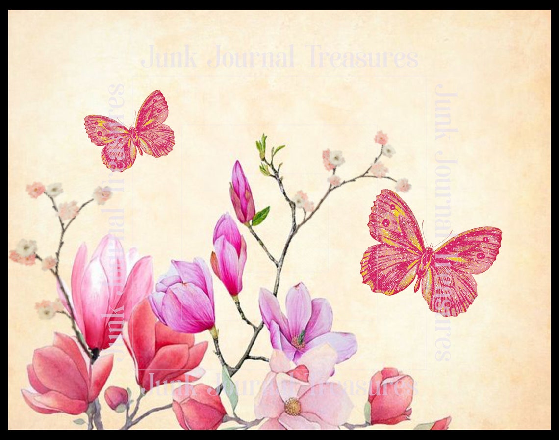 Pretty Florals / Journal Pages / Digital Paper / Instant - Etsy