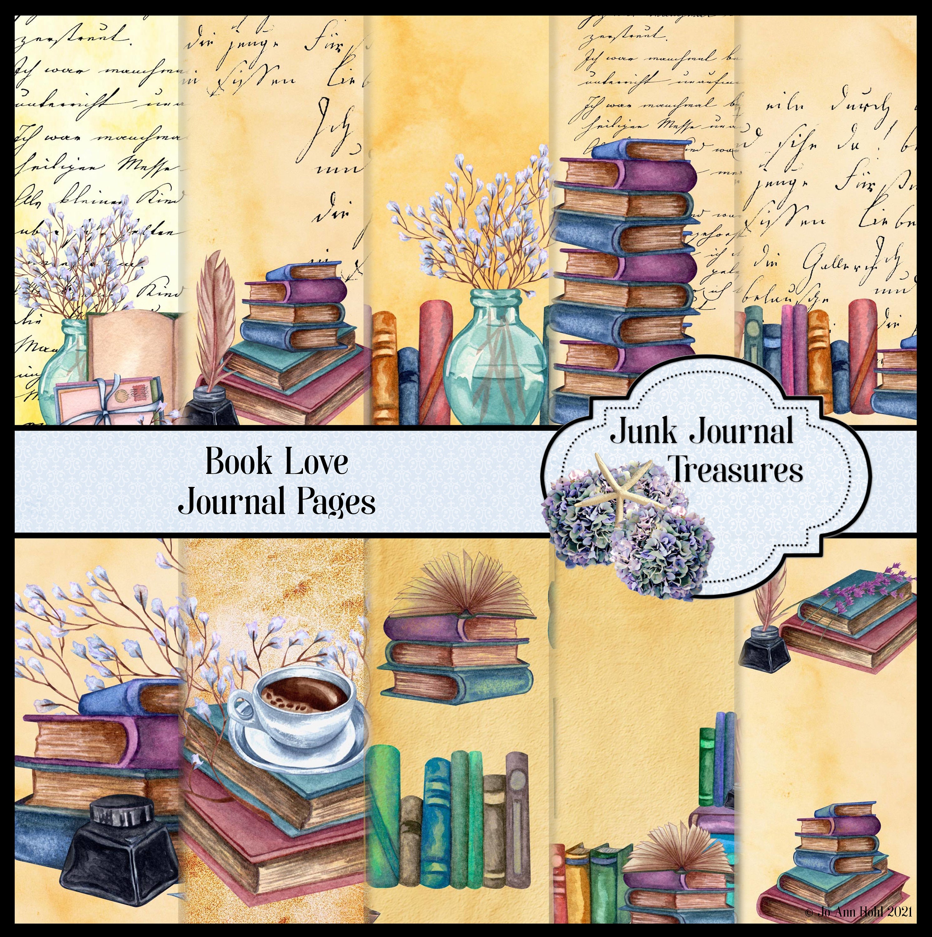 Book Love / Journal Pages / Digital Paper / Instant Download / | Etsy