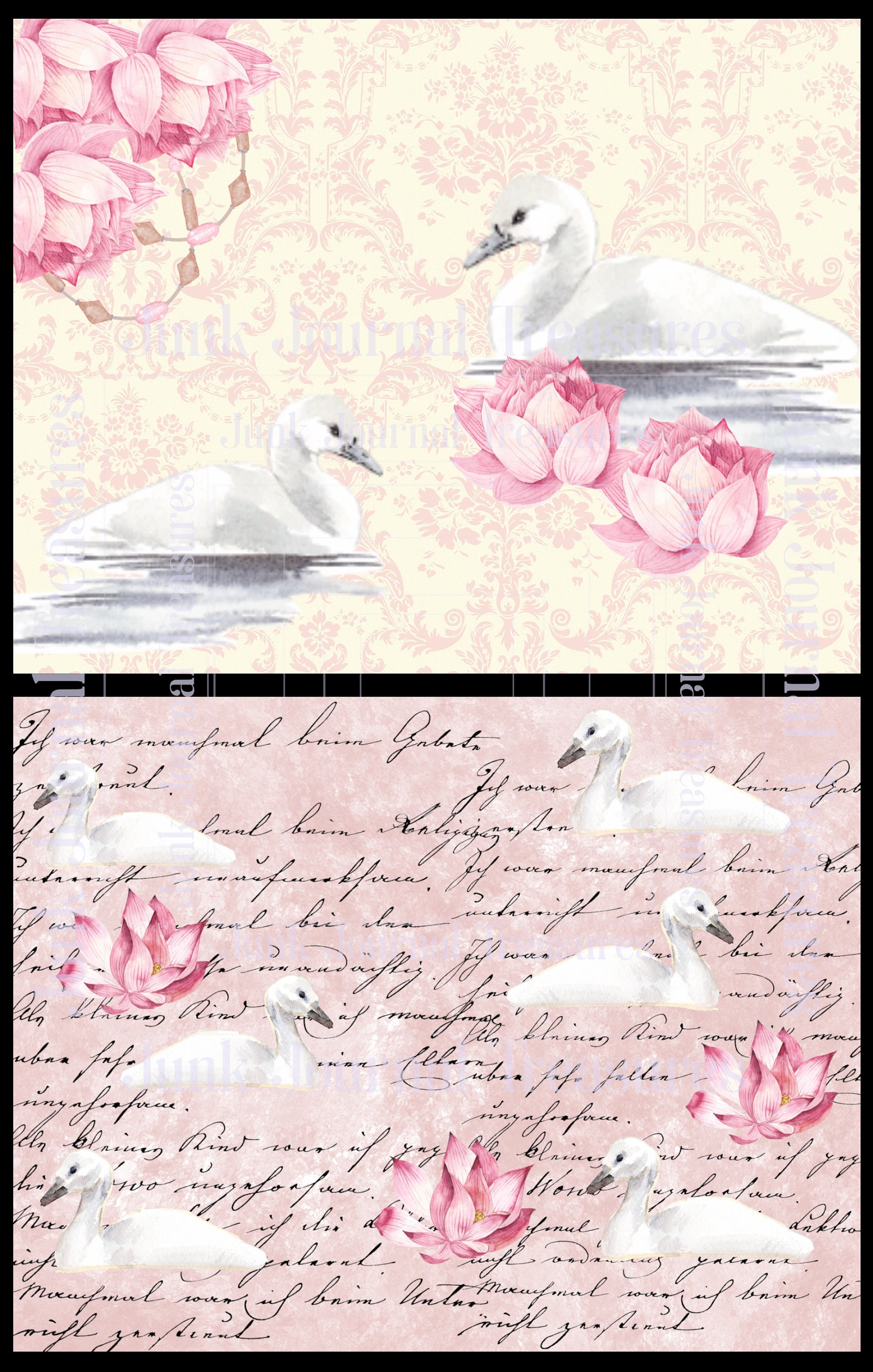 Sweetly Swans / Journal Pages / Digital Paper / Instant - Etsy