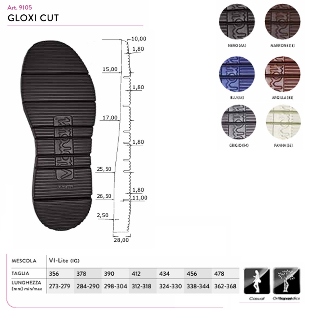 Vibram Gloxi Cut 9105 Rubber Sole, V-lite Compound for Repairing Shoes ...