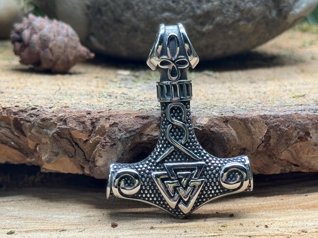 Thor's Hammer, Mjölnir, Viking Metal Amulet Pendant, Norse Charm Double ...