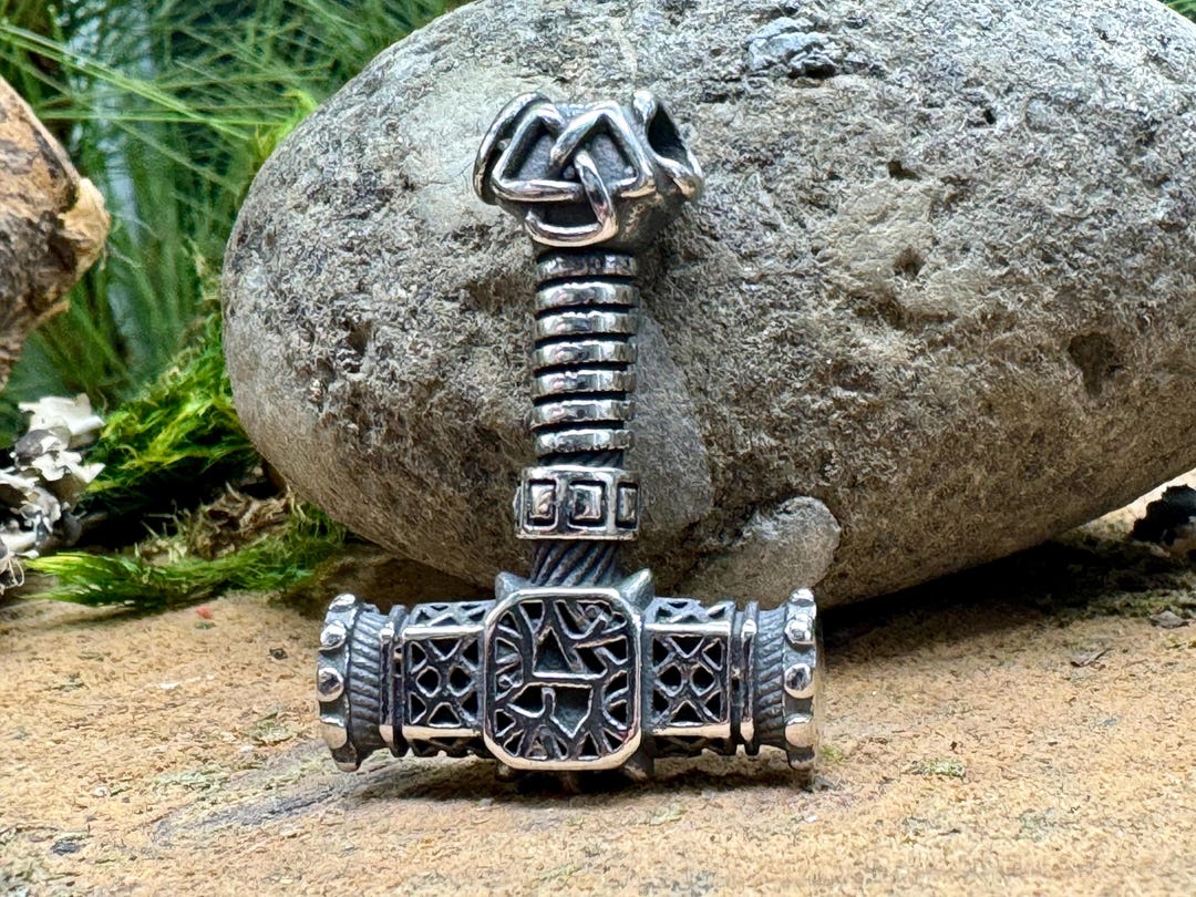 Thor's Hammer, Mjölnir, Viking Metal Amulet Pendant, Norse Charm Double ...
