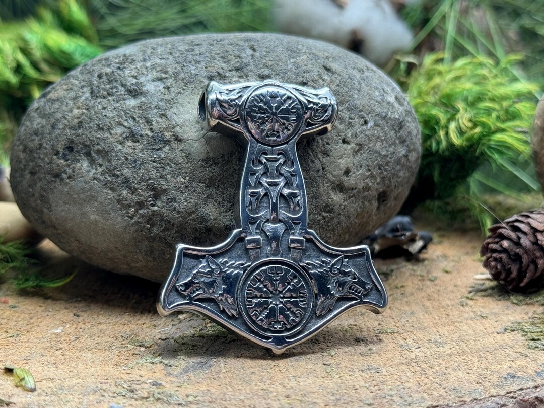 Thor's Hammer Viking Mjölnir Metal Amulet Pendant, Norse Charm - Etsy