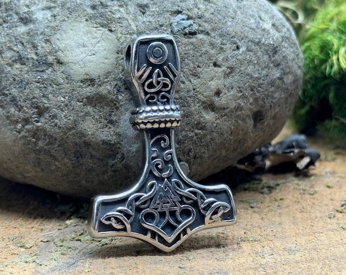 Thor's Hammer, Mjölnir, Viking Metal Amulet Pendant, Norse Charm Double ...