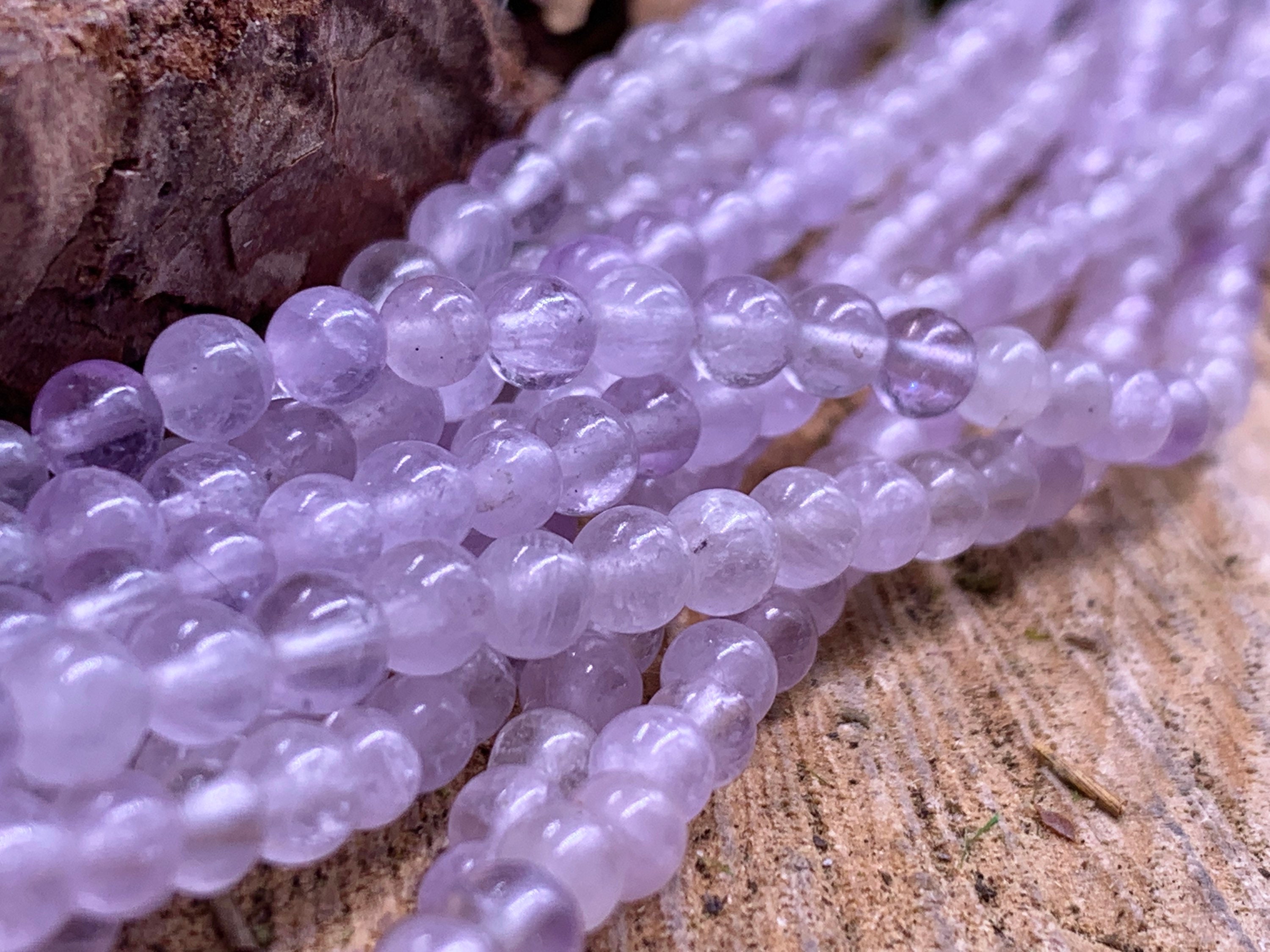 Lavender Amethyst 4mm Round One 8 Inch Strand | Etsy