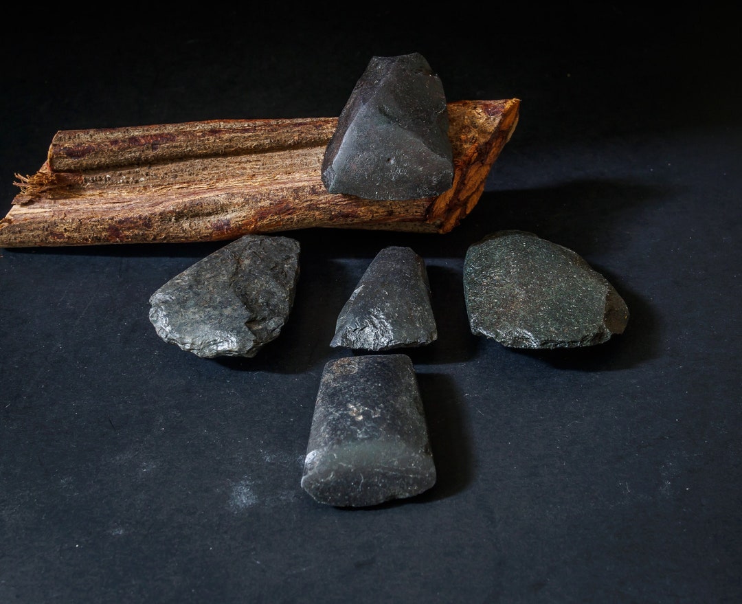 Five Neolithic Stone Adzes: Thai Farming Tools, Olivine Basalt - Etsy