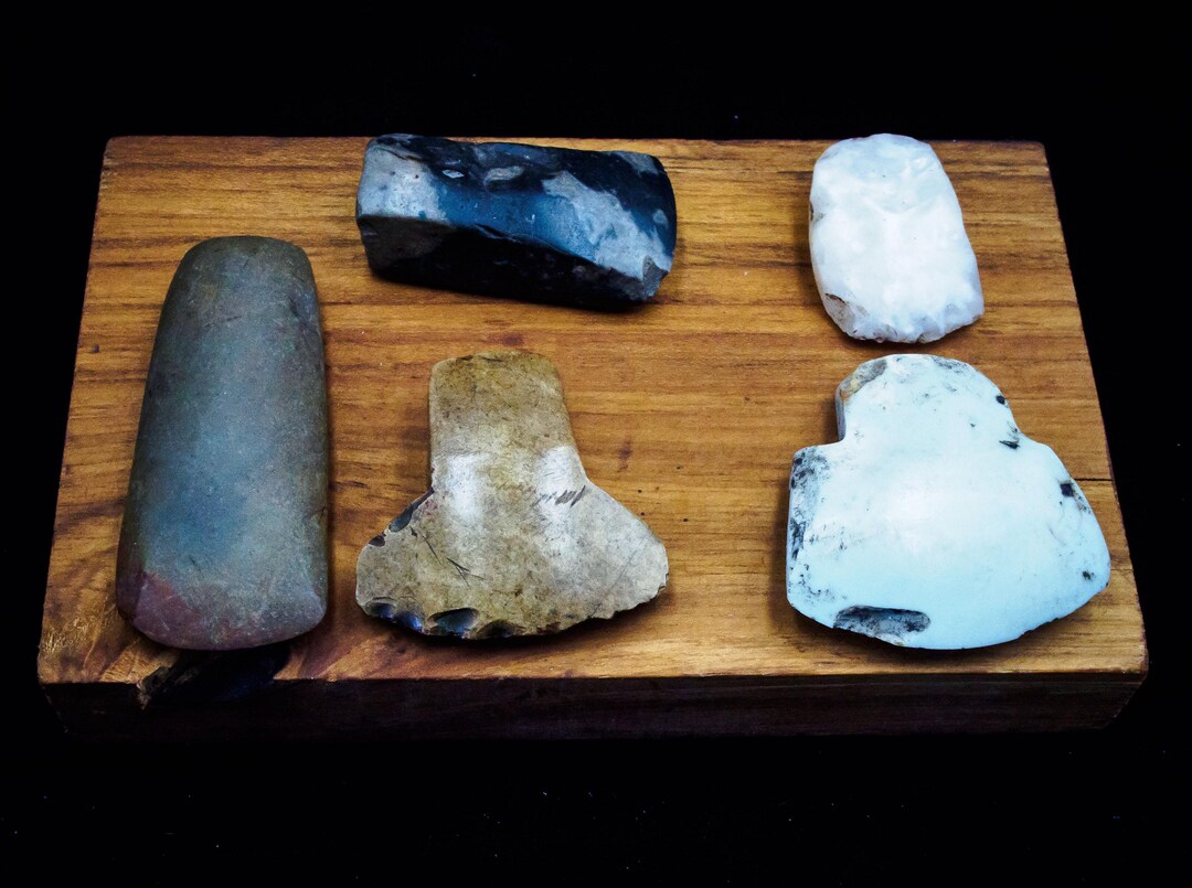 Five Neolithic Stone Adzes/five Small Stone Axeheads/five Neolithic ...