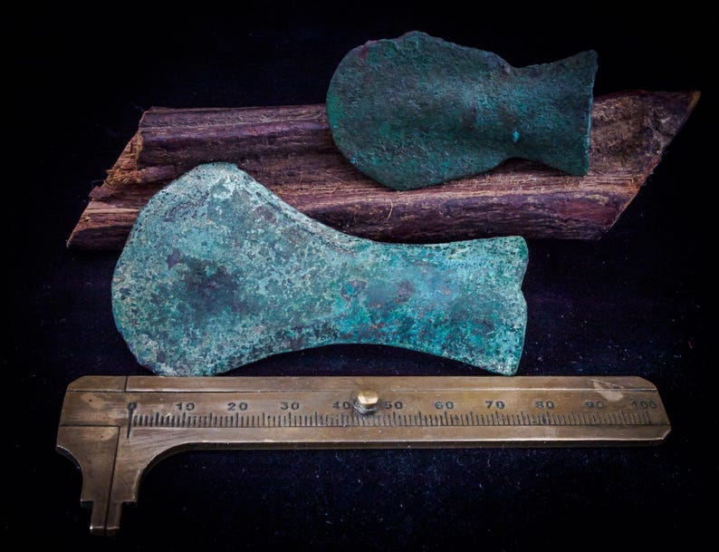 Two Bronze-age Axe Heads From Thailand/two Thai Bronze Farming Tools - Etsy