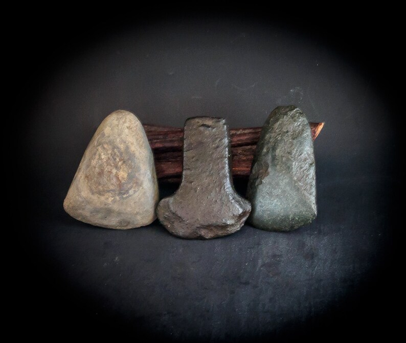 Three Neolithic Stone Adzes: Thai Farming Tools, Olivine Basalt - Etsy ...