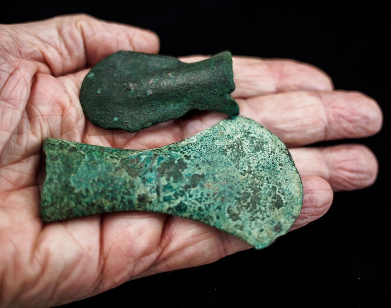 Two Bronze-age Axe Heads From Thailand/two Thai Bronze Farming Tools - Etsy