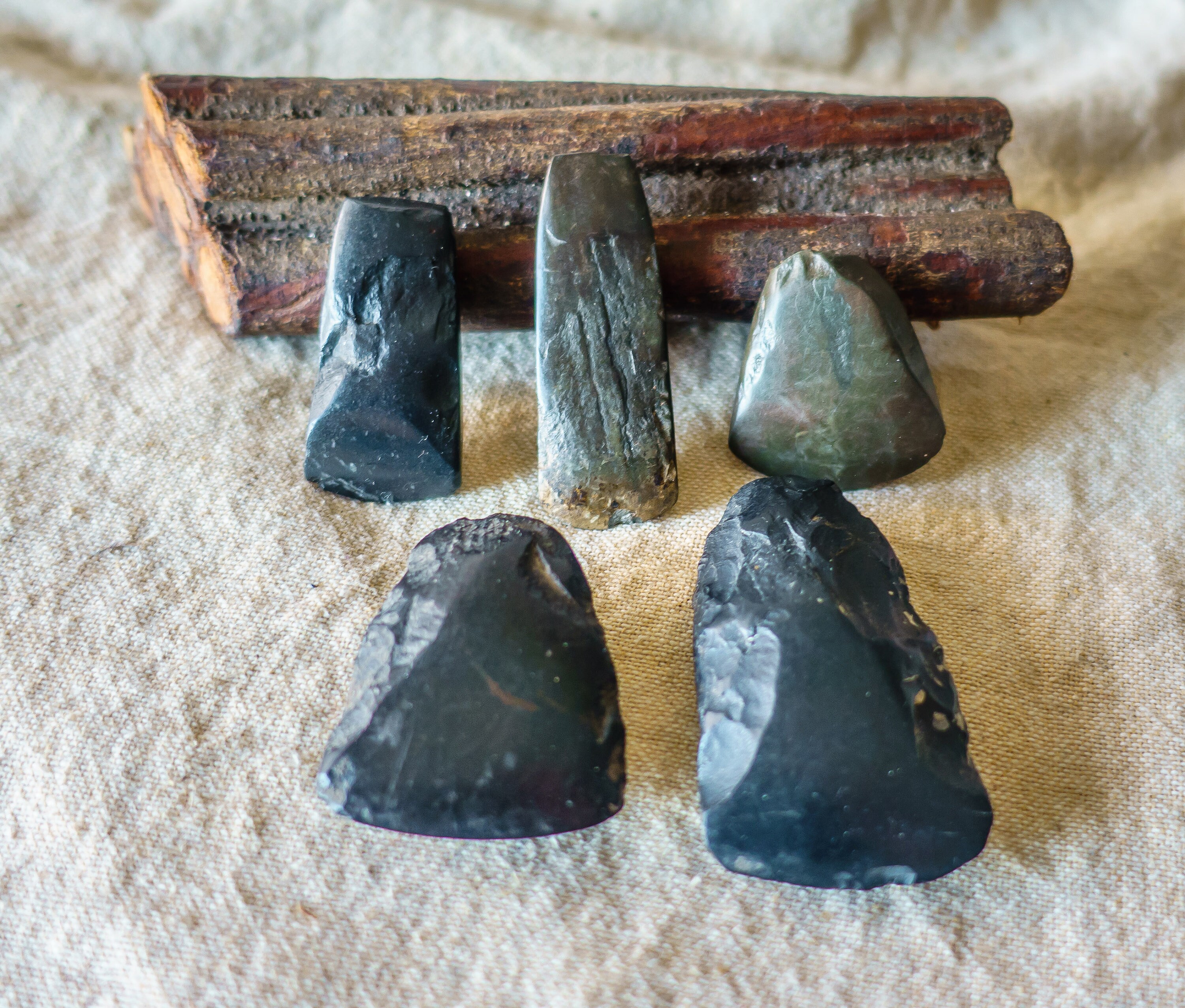 Five Neolithic Stone Adzes/five Small Stone Axeheads/five Neolithic ...