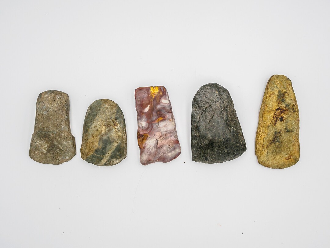 Five Neolithic Stone Adzes/five Small Stone Axeheads/five Neolithic ...