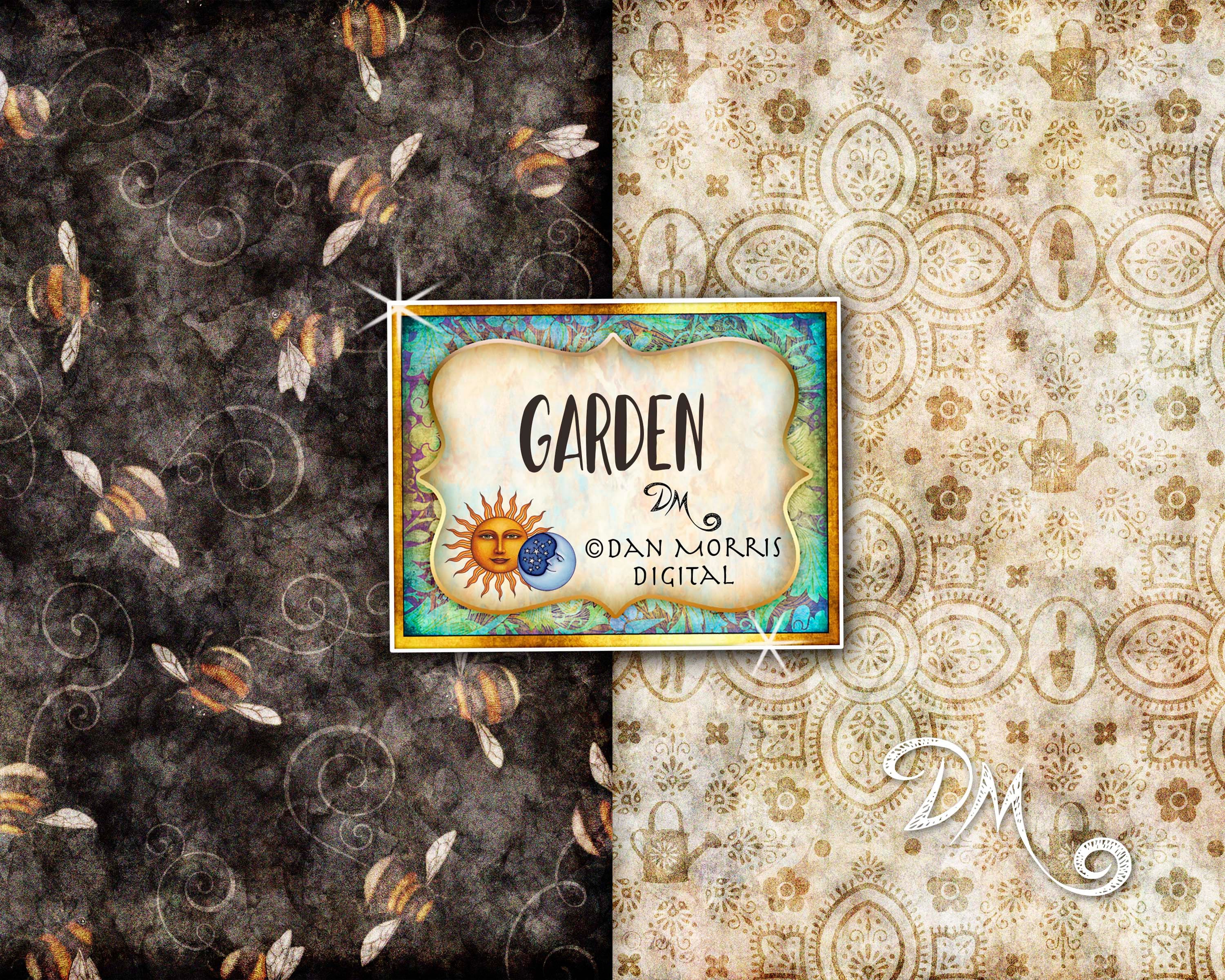 Gardening Digital Paper Set Digital Craft Paper Instant - Etsy