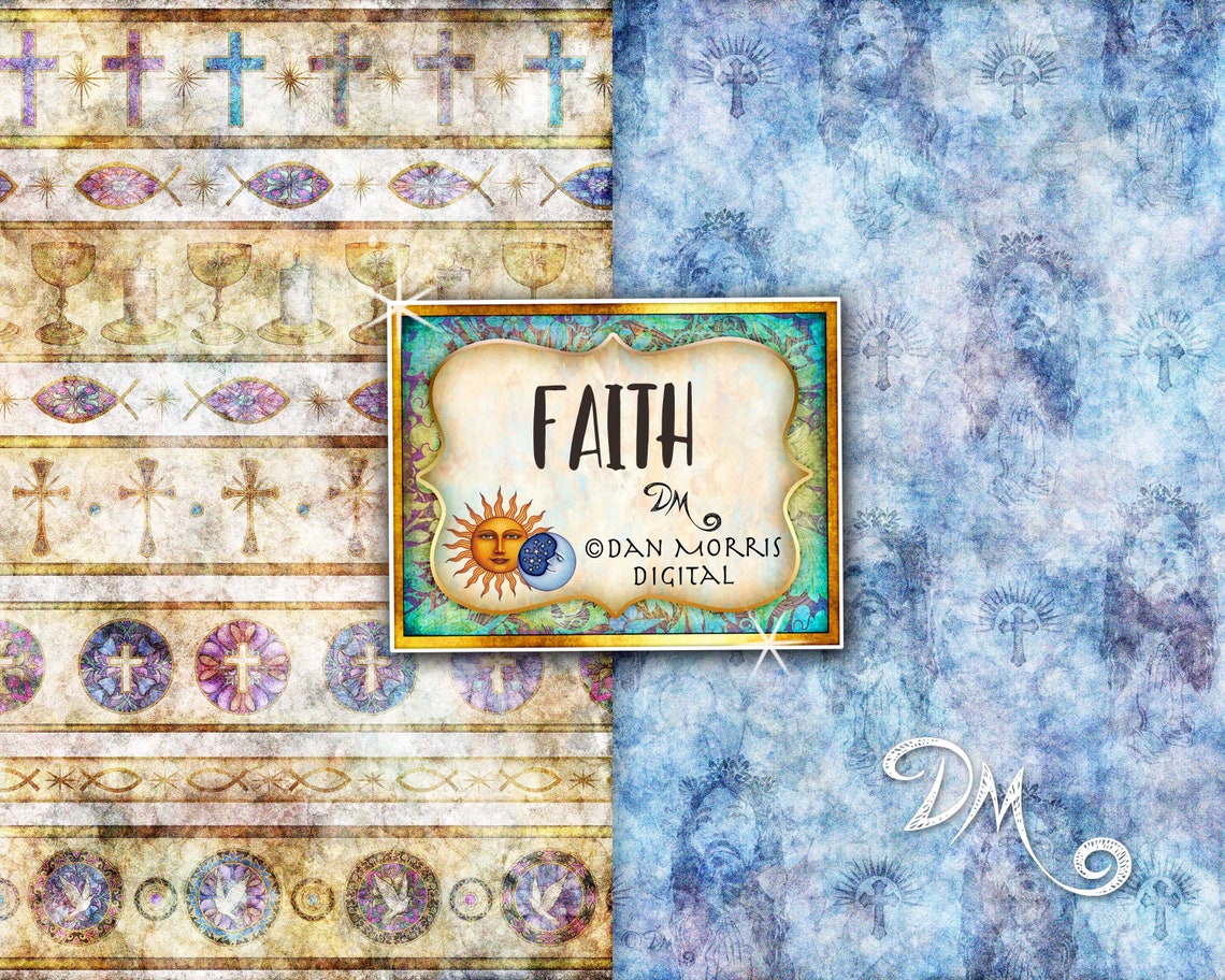 Faith Religious Digital Paper Set Digital Craft Paper - Etsy