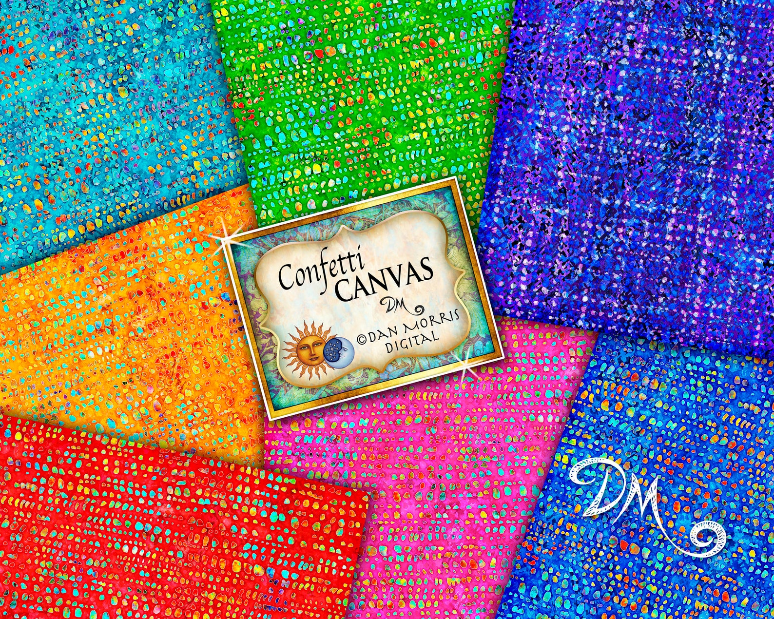 Confetti Digital Paper Set Digital Craft Paper Instant | Etsy