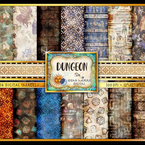 Dungeon Digital Paper Set Digital Craft Paper Instant - Etsy