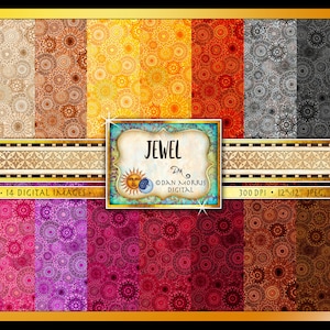 Jewel Digital Paper Set Digital Craft Paper Instant | Etsy