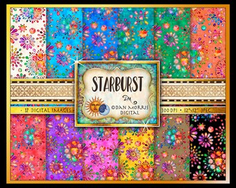 Starburst Digital Paper - Etsy
