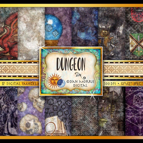 Dungeon Digital Paper Set Digital Craft Paper Instant - Etsy