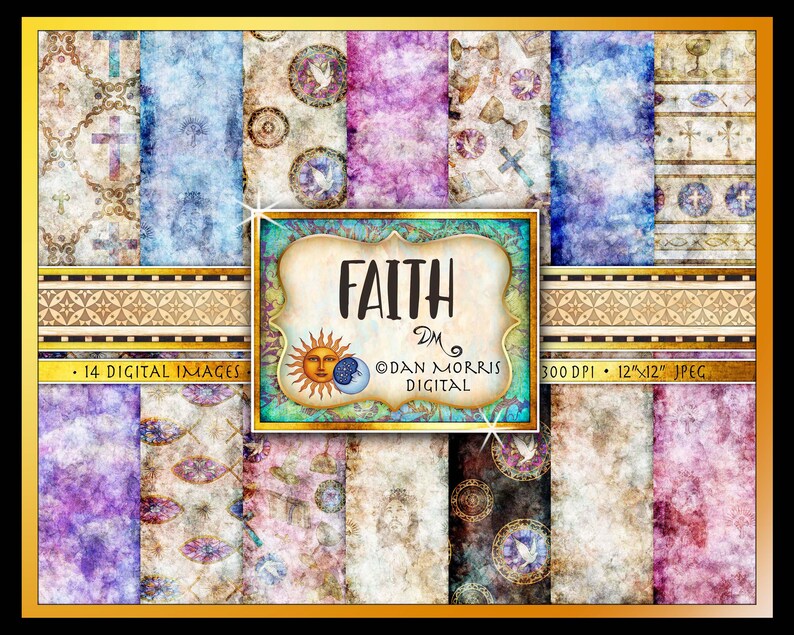 Faith Religious Digital Paper Set Digital Craft Paper - Etsy