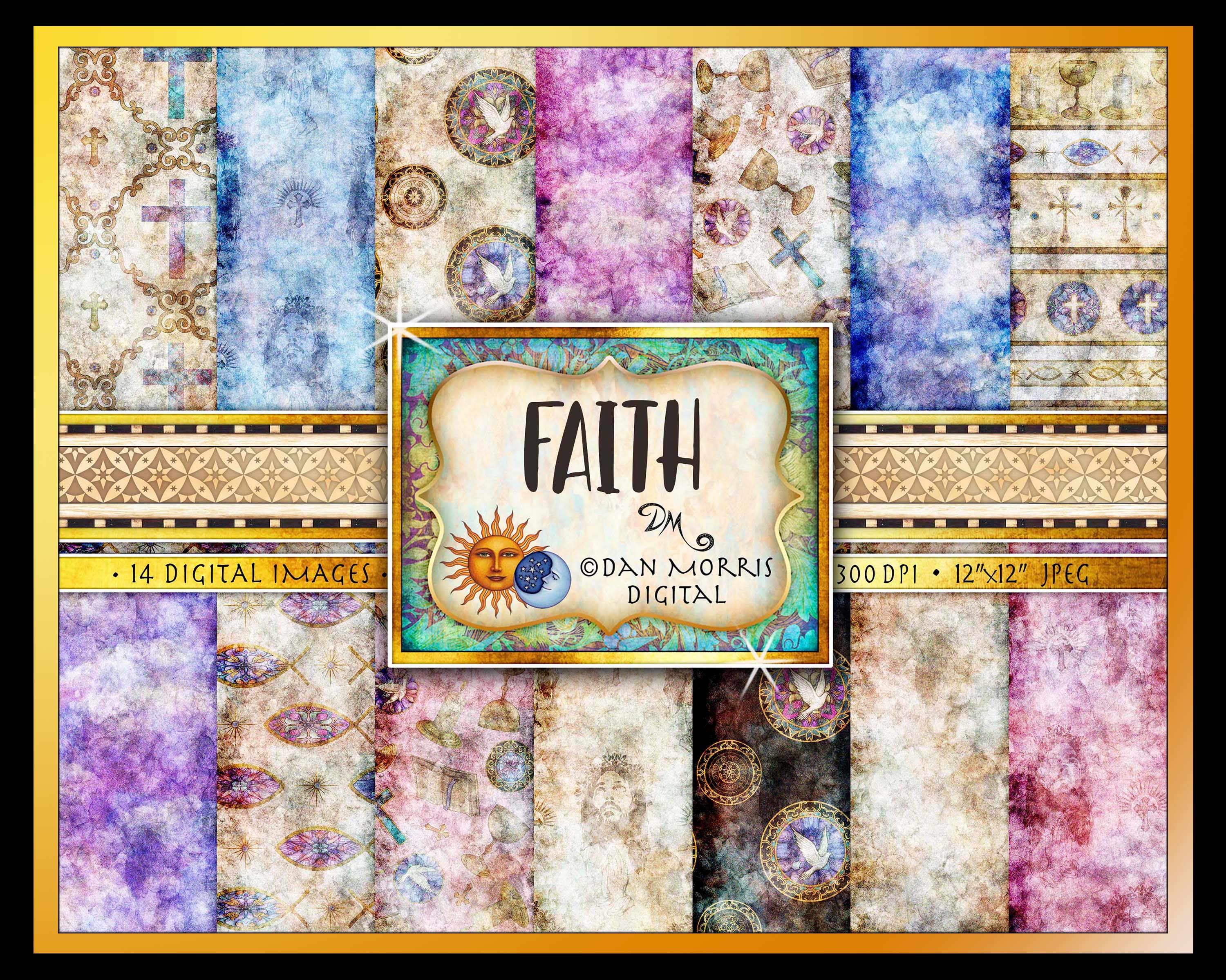 Faith Religious Digital Paper Set Digital Craft Paper - Etsy