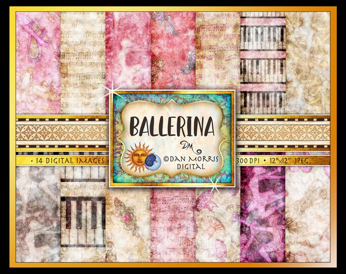 Ballerina Digital Paper Set , Digital Craft Paper, Instant Download ...