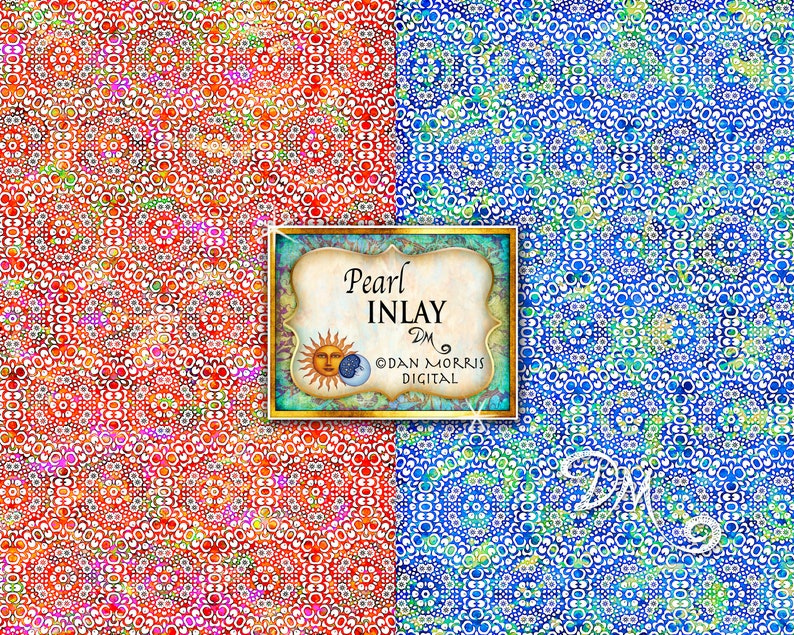 Pearl Inlay Digital Paper Set Digital Craft Paper Instant - Etsy
