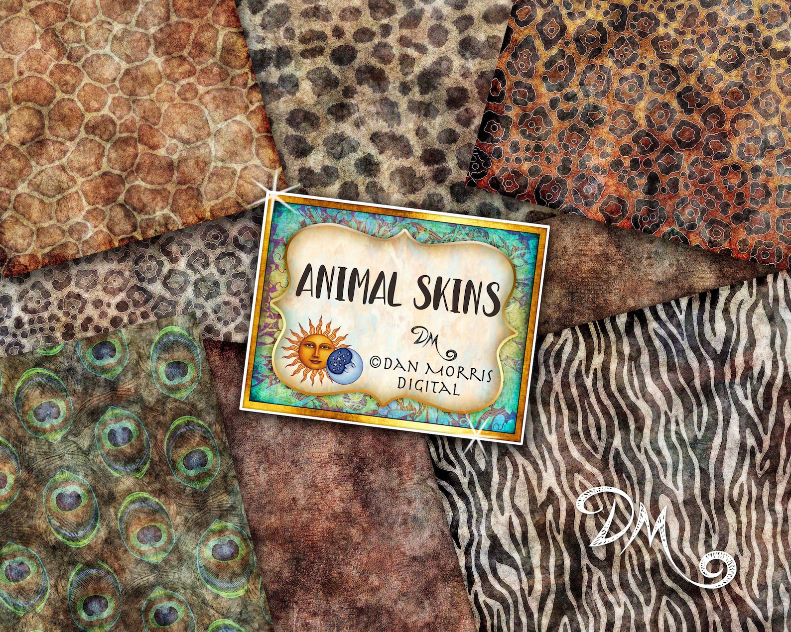 Animal Skins Watercolors Digital Paper Set Digital Craft - Etsy