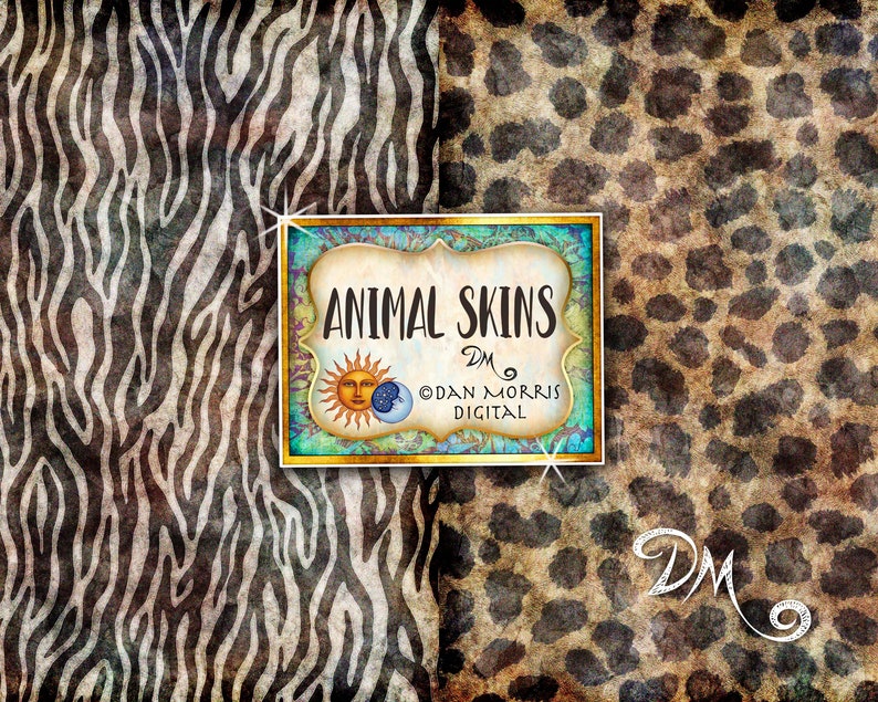 Animal Skins Watercolors Digital Paper Set Digital Craft - Etsy