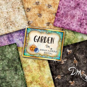 Gardening Digital Paper Set Digital Craft Paper Instant - Etsy