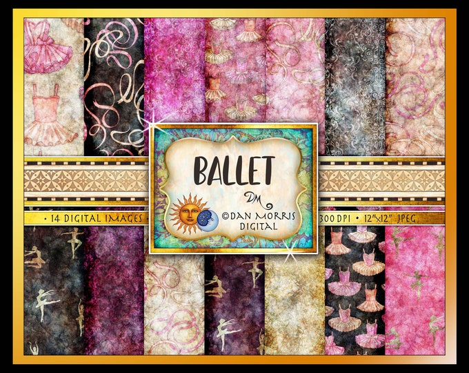 Ballet Digital Paper Set , Digital Craft Paper, Instant Download ...