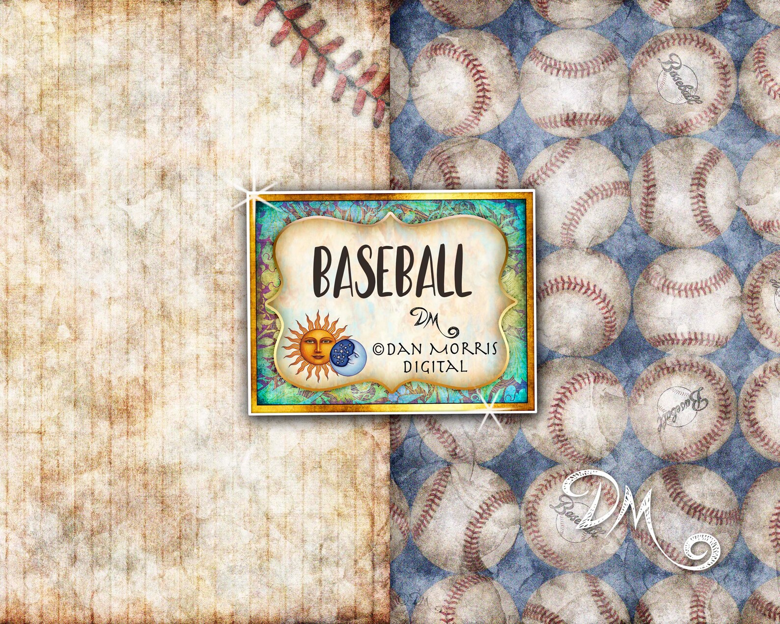 Baseball Digital Paper Set Digital Craft Paper Instant - Etsy