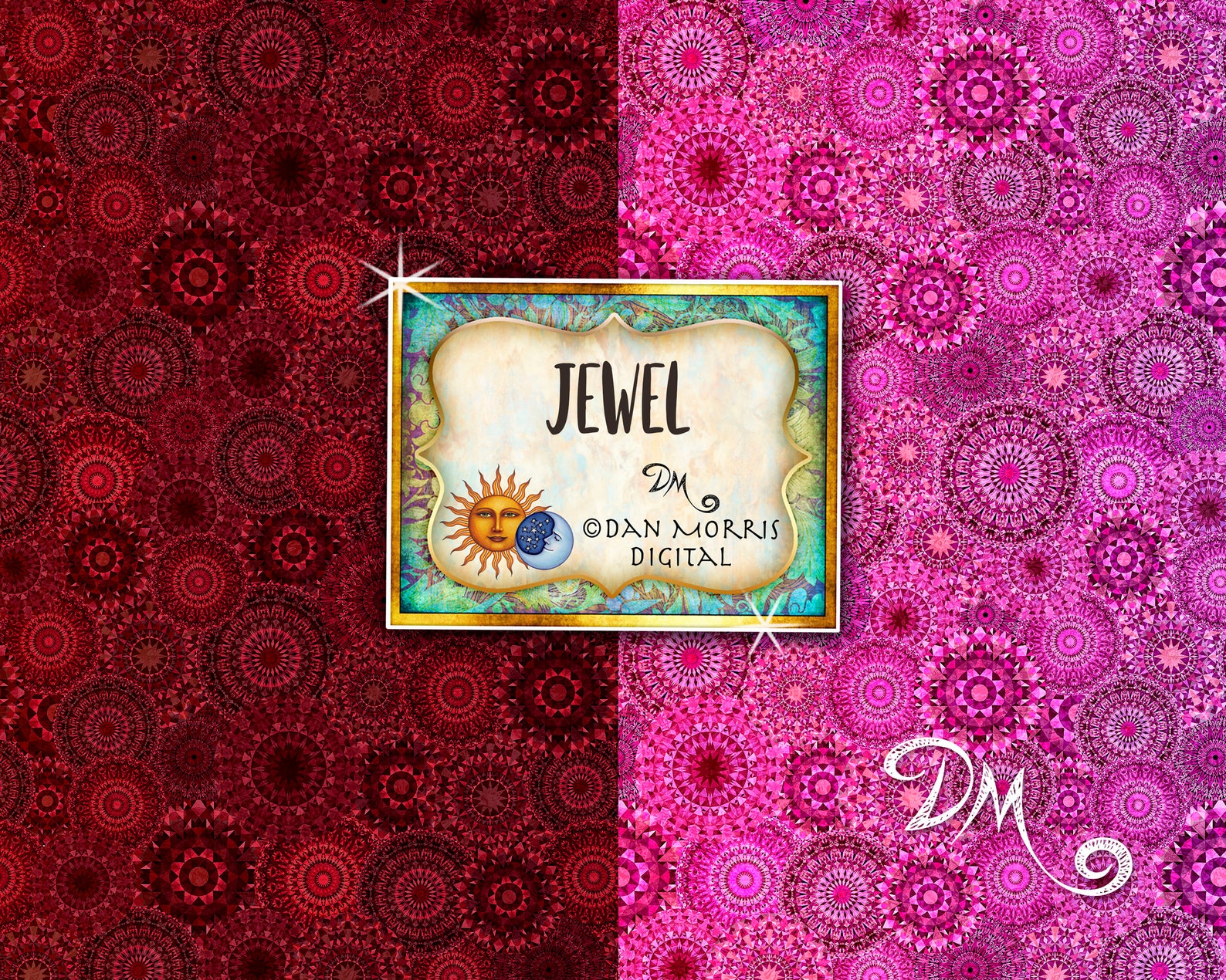 Jewel Digital Paper Set Digital Craft Paper Instant - Etsy