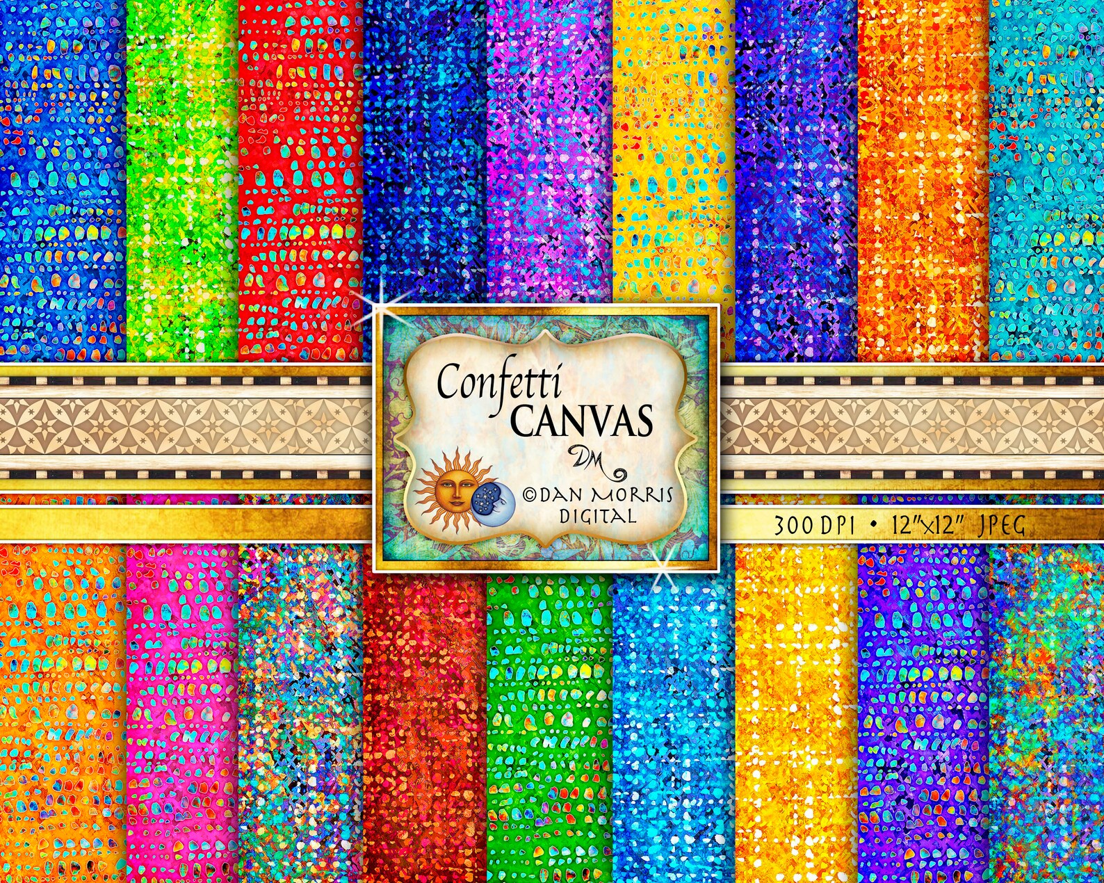 Confetti Digital Paper Set Digital Craft Paper Instant | Etsy