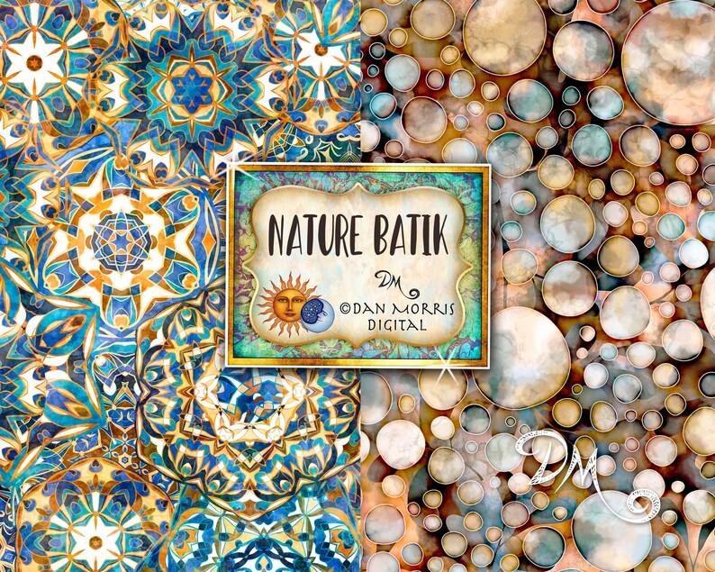 Nature Batik Digital Paper Set Digital Craft Paper Instant - Etsy