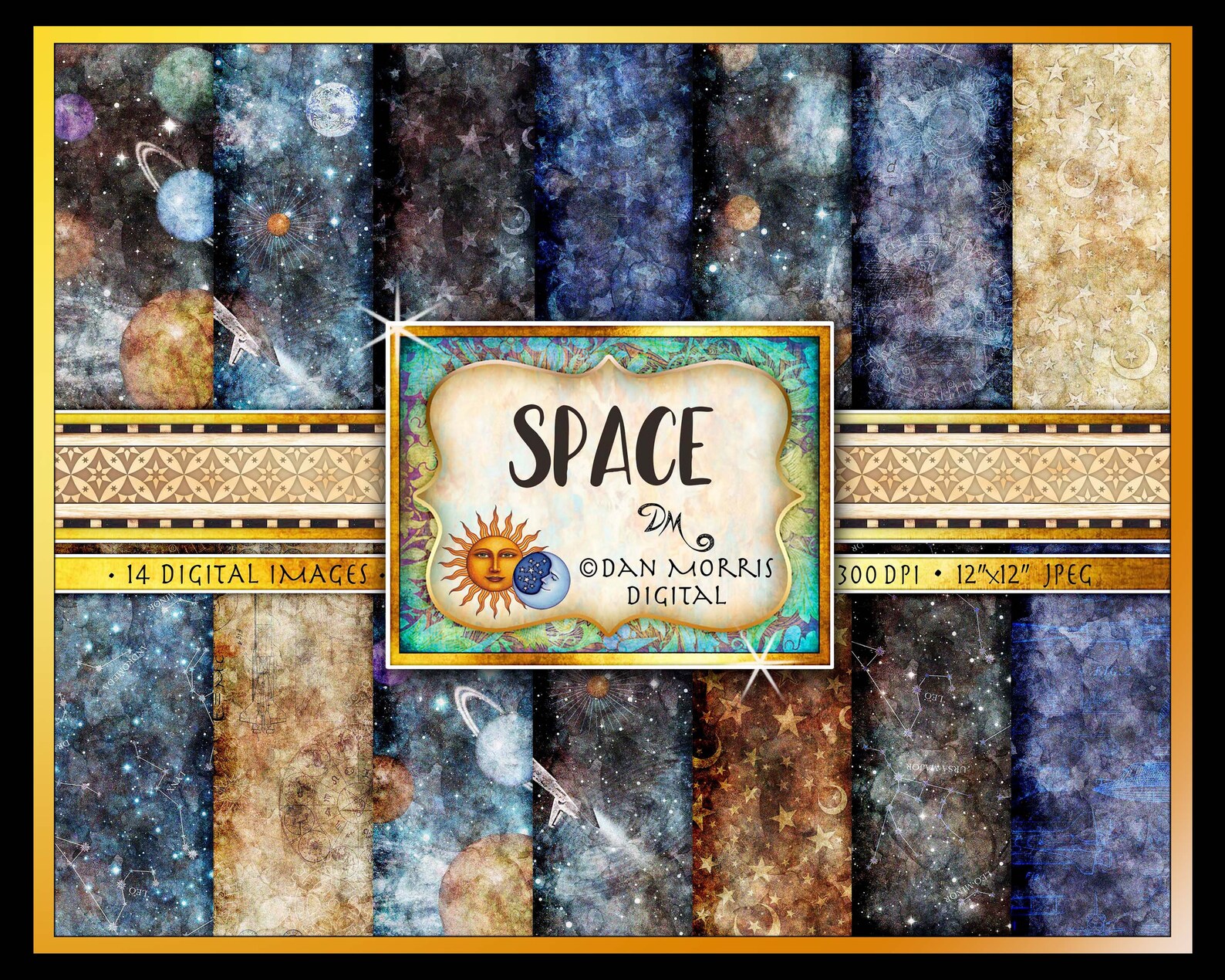 Space Digital Paper Set Digital Craft Paperinstant - Etsy