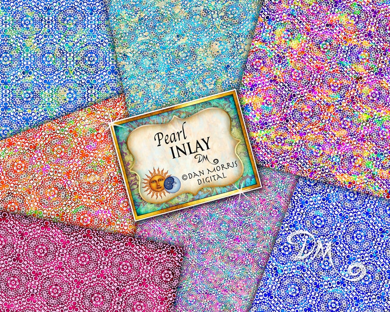 Pearl Inlay Digital Paper Set Digital Craft Paper Instant - Etsy
