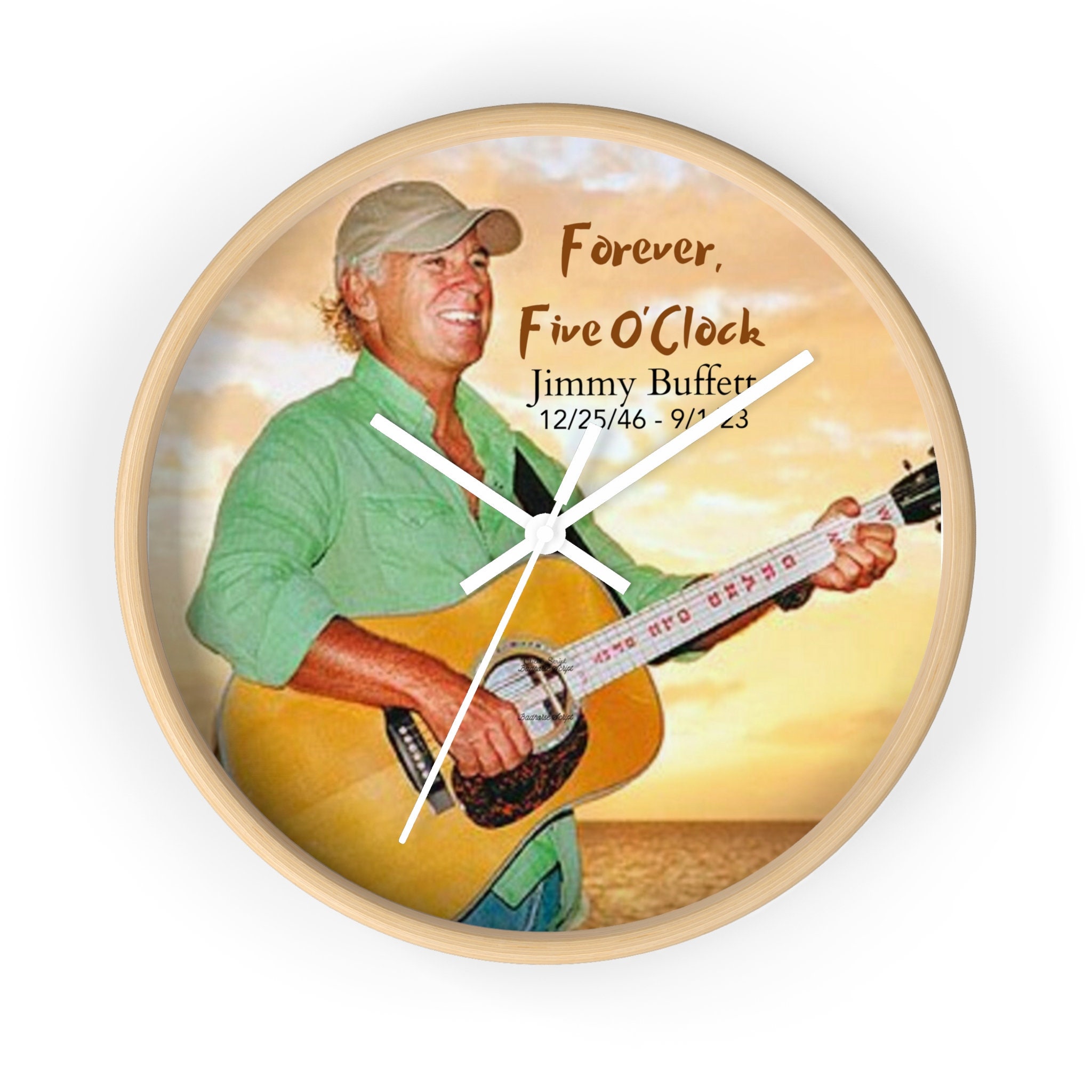 Forever Five O'clock Jimmy Buffett Wall Clock - Etsy
