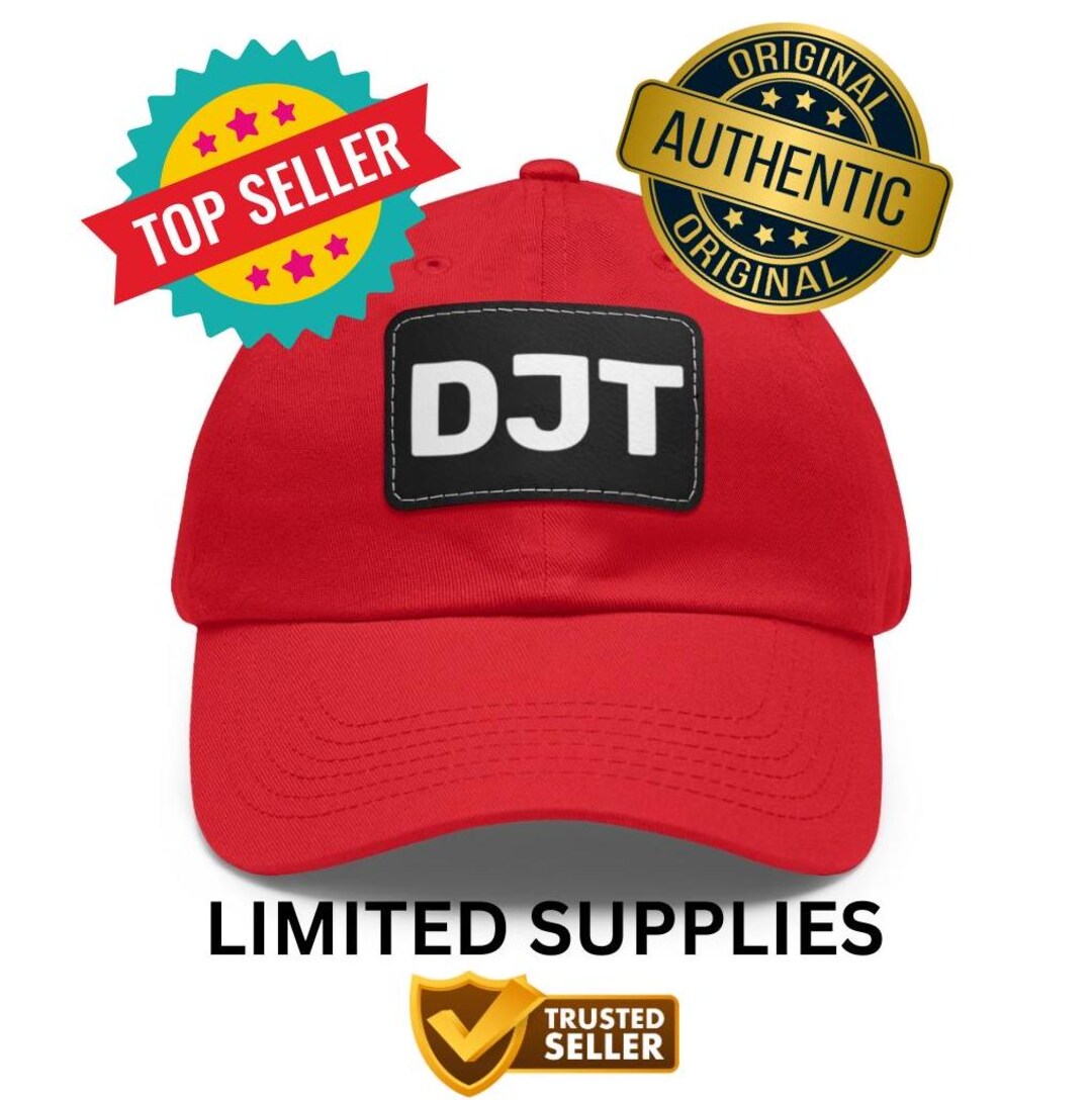 NEW, Official DJT Leather Patch Design Baseball Cap, Donald J Trump ...
