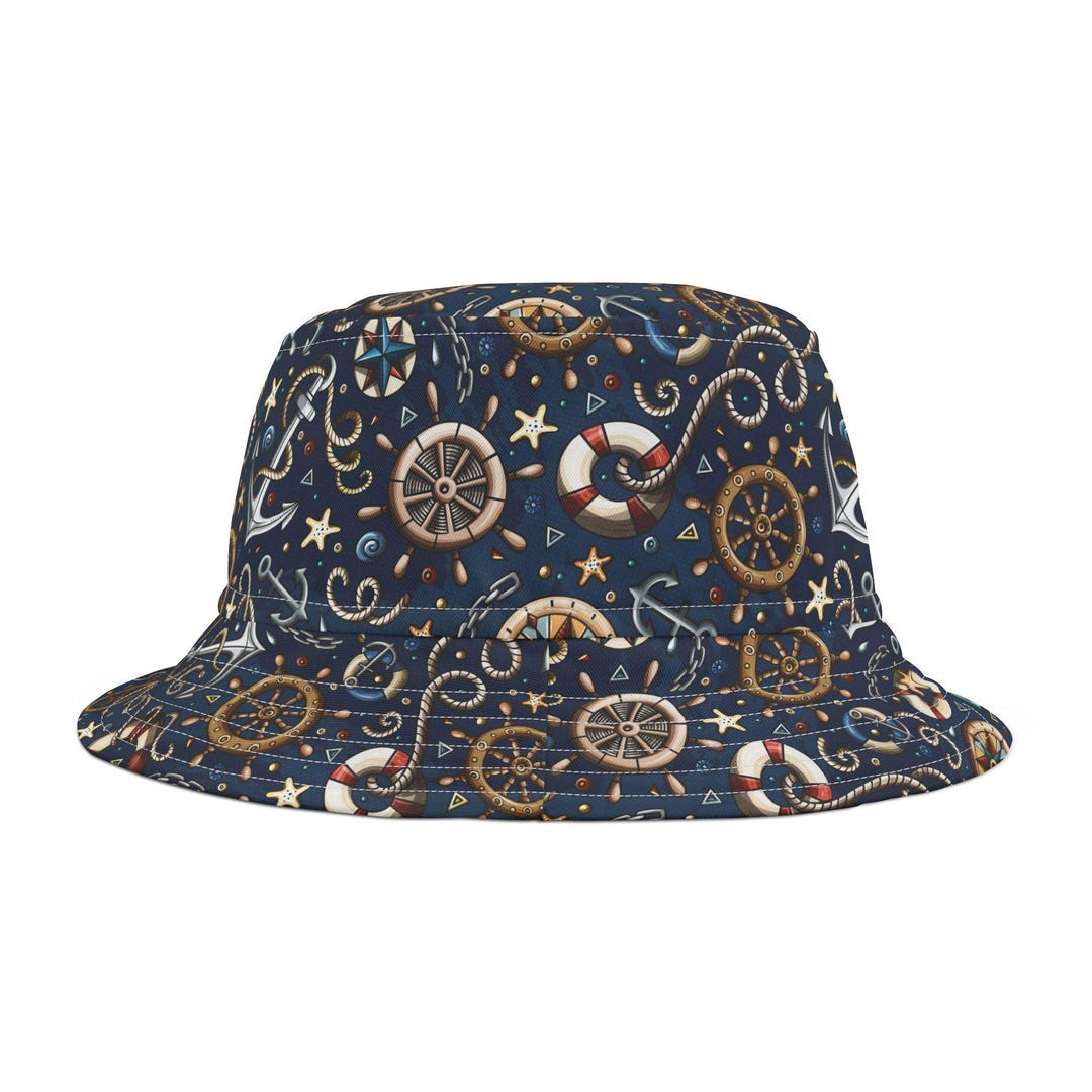 Nautical Boating Bucket Hat, Sailor Hat, Beach Bucket Hat Summer ...