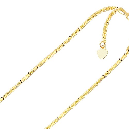 1.10mm Rock Sparkle Twisted Chain Necklace Real Solid 14K All - Etsy